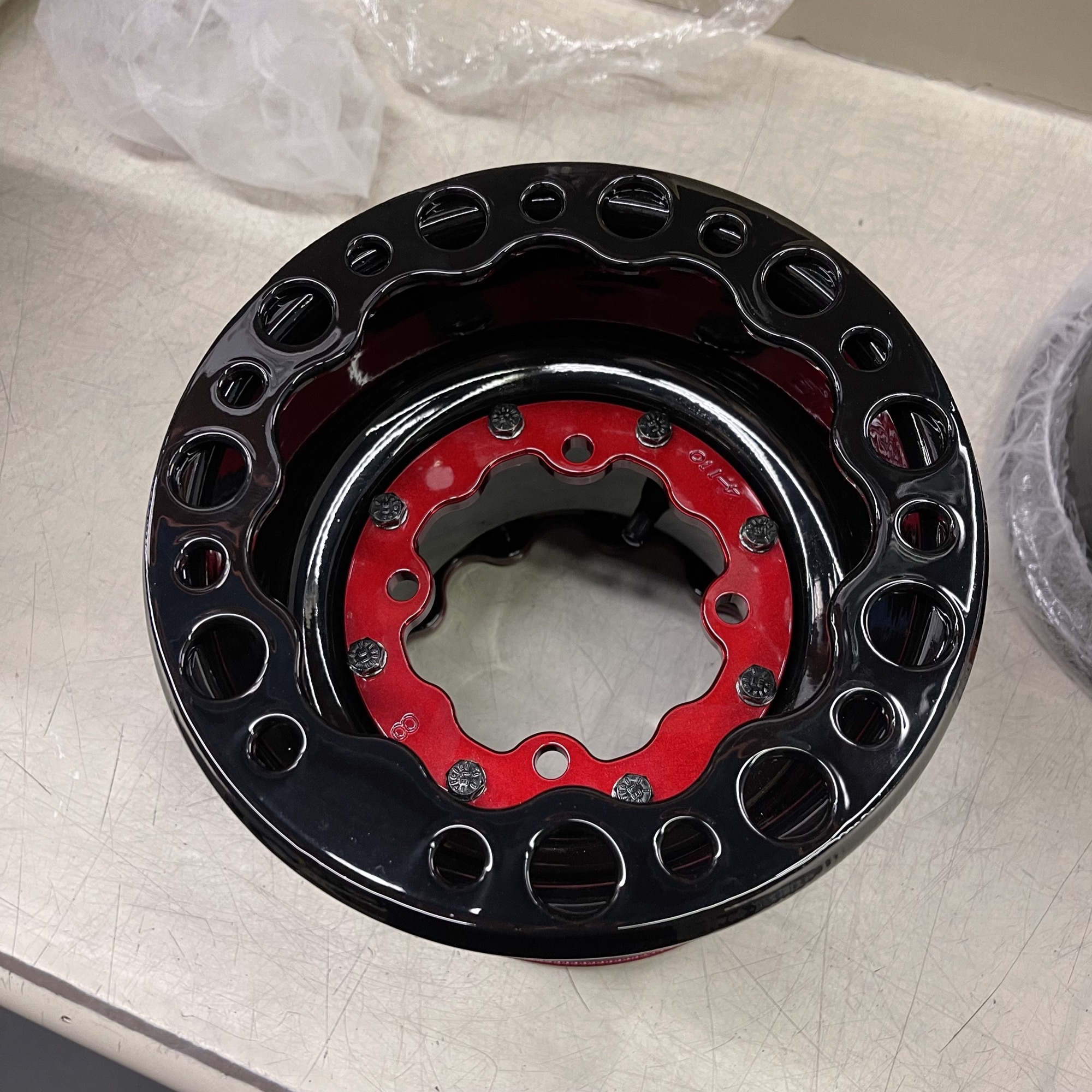 TRX250R OMF Performance ATV 8x8 Rear 10x5 Front Billet Center Beadlock ...